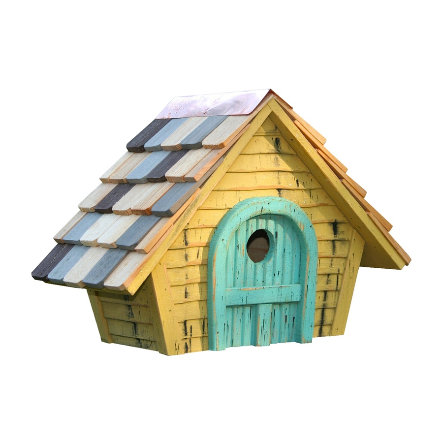 Heartwood 15-in W x 11-in H x 8-in D Yellow Bird House at Lowes.com