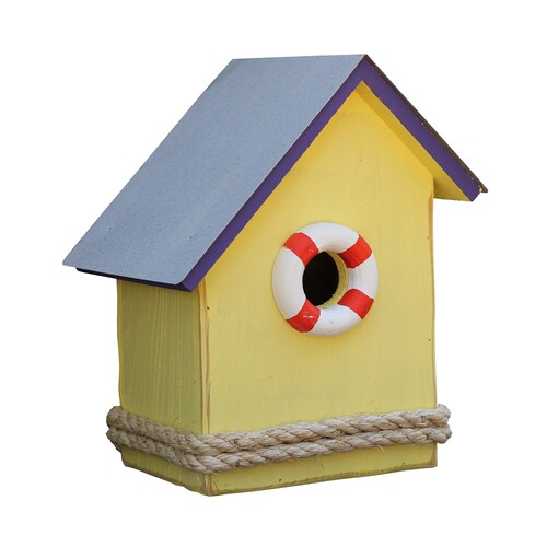 Heartwood 9-in W x 11-in H x 7-in D Yellow Bird House at Lowes.com