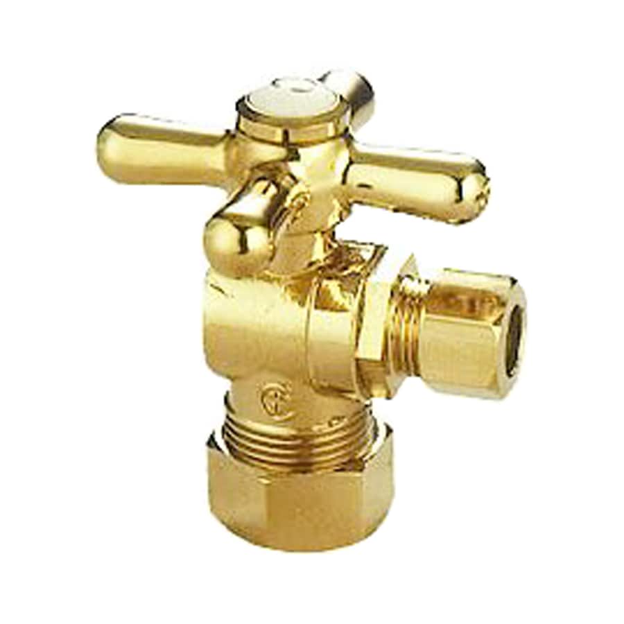 Elements of Design Brass 5/8-in OD Compression x 1/2-in Quarter Turn ...