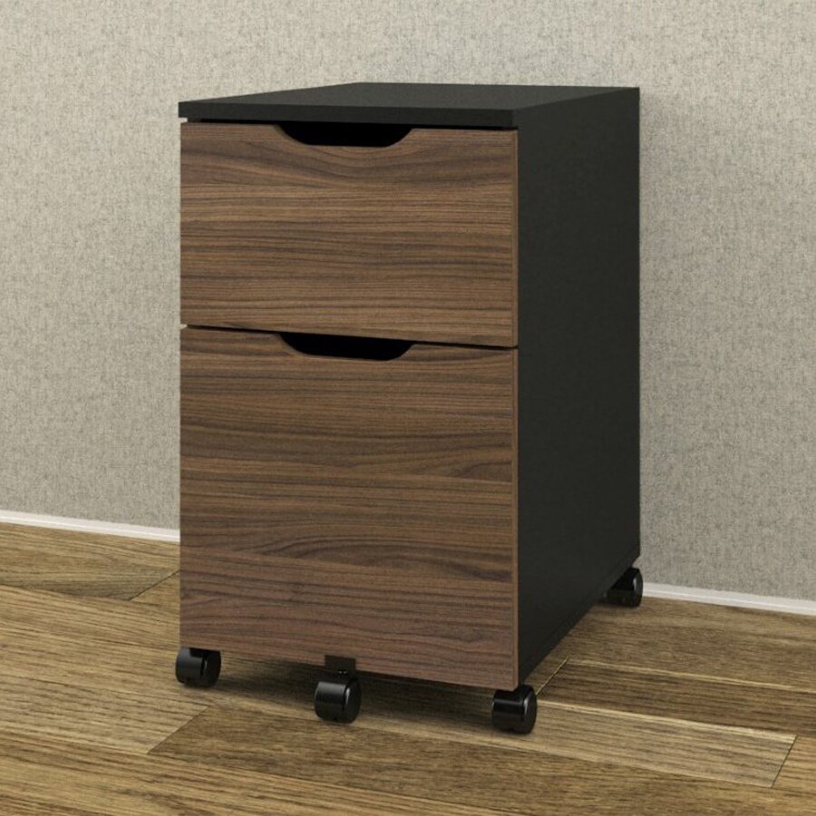 Nexera Next Walnut/Black 2-Drawer File Cabinet in the File Cabinets ...