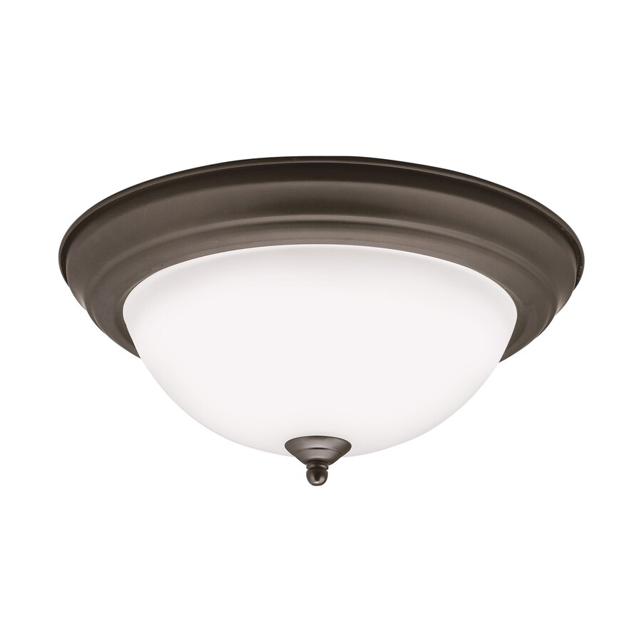 Kichler 13.25-in W Olde Bronze LED Flush Mount Light ENERGY STAR in the ...