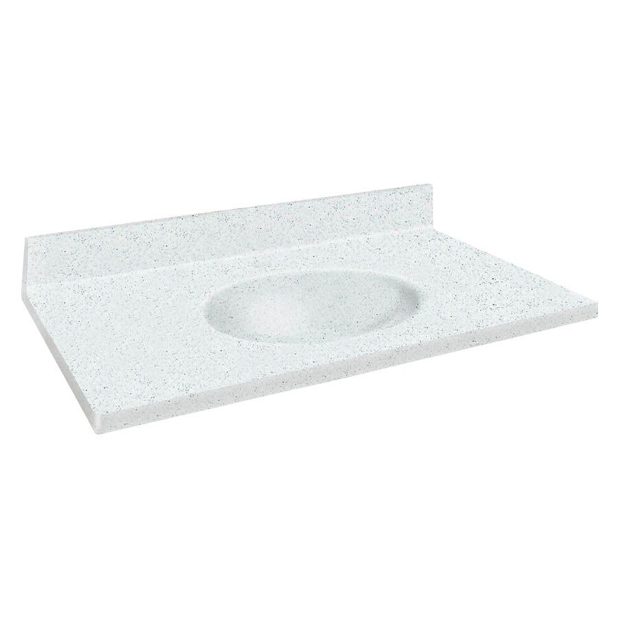 Transolid 25"W x 22"D Matrix White Solid Surface Vanity Top at Lowes.com