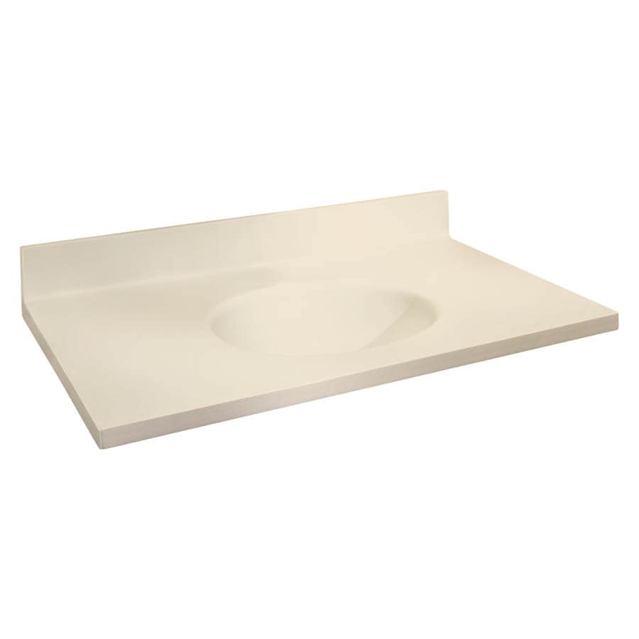 Transolid 43-in W x 22-in D Chelsea Biscuit Solid Surface Integral ...