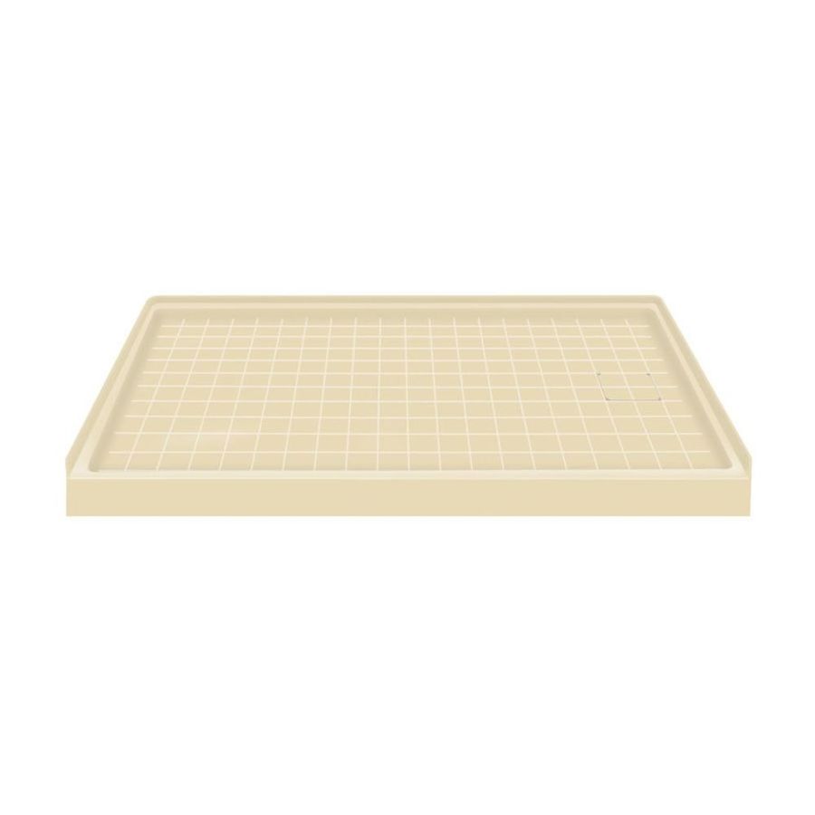 Transolid Almond Solid Surface Shower Base 60-in W x 32-in L with Right ...