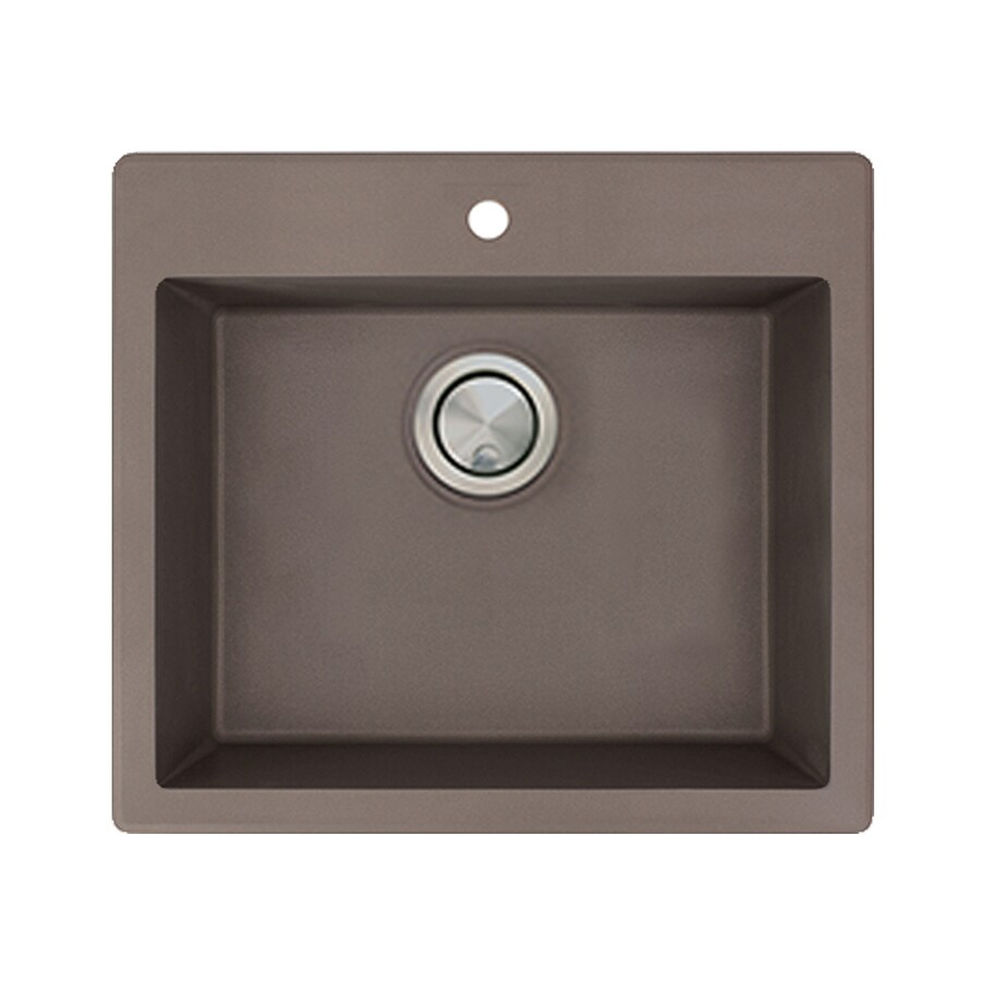 Transolid Quantum 22.4375-in x 20.0781-in Espresso Single Bowl Drop-In ...