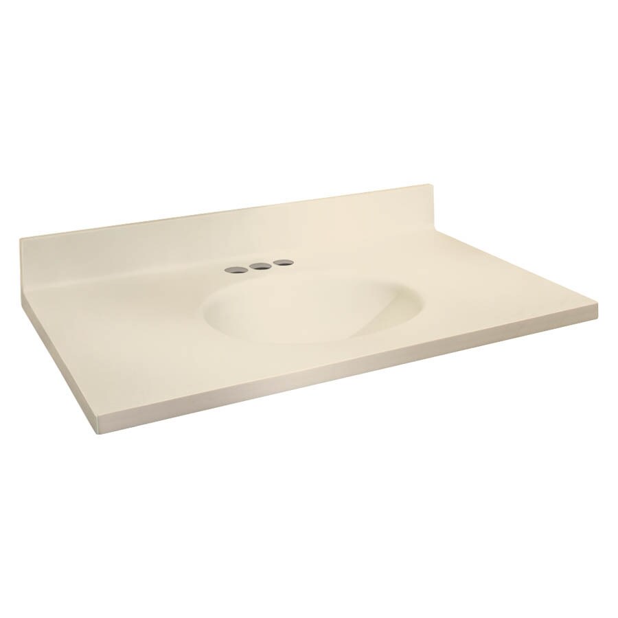 Transolid Chelsea Biscuit Solid Surface Integral Single Sink Bathroom ...
