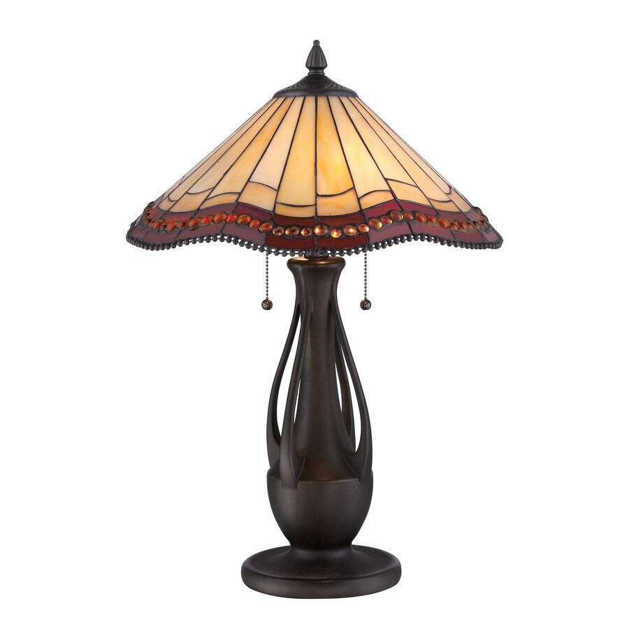 Allen + roth 28-in Bronze Tiffany-Style Indoor Table Lamp with Tiffany ...