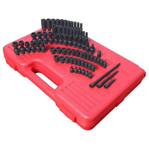 Sunex Tools 74-Piece Standard (SAE) and Metric Combination 1/4-in Drive ...