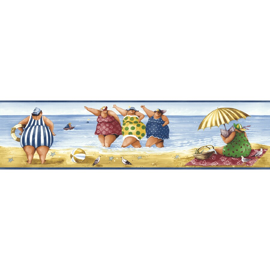Sunworthy 6-7/8" Novelty Bathing Beauties Prepasted Wallpaper Border at ...