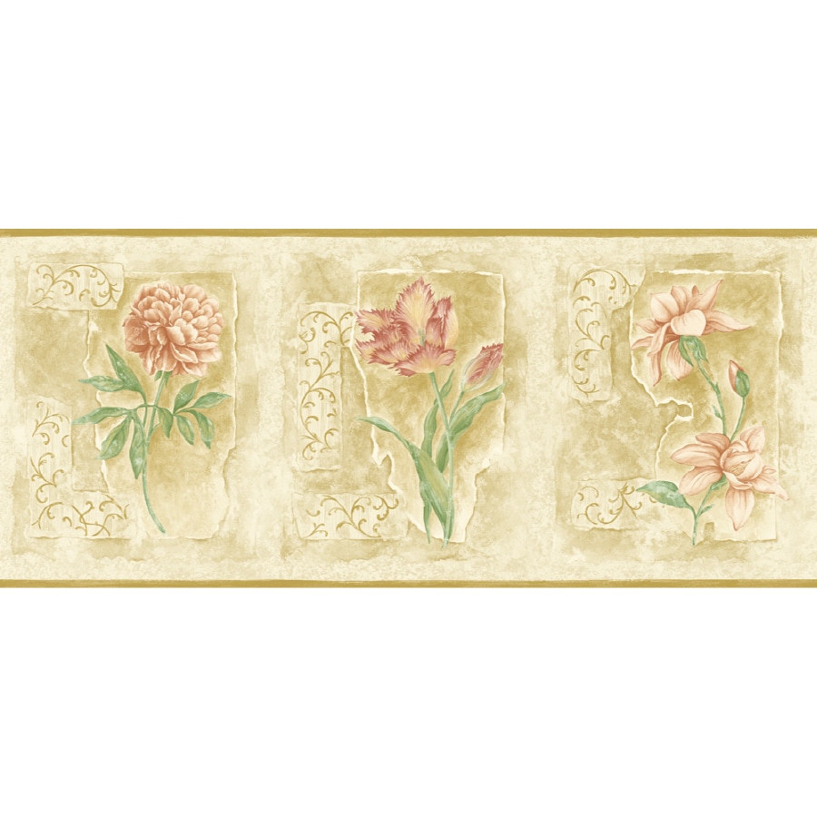 Sunworthy 9-1/4" Asian Floral Prepasted Wallpaper Border at Lowes.com