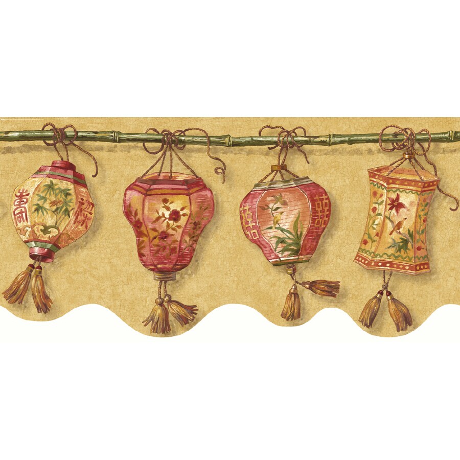Sunworthy 9" Romantic Chinese Lanterns Prepasted Wallpaper Border at ...