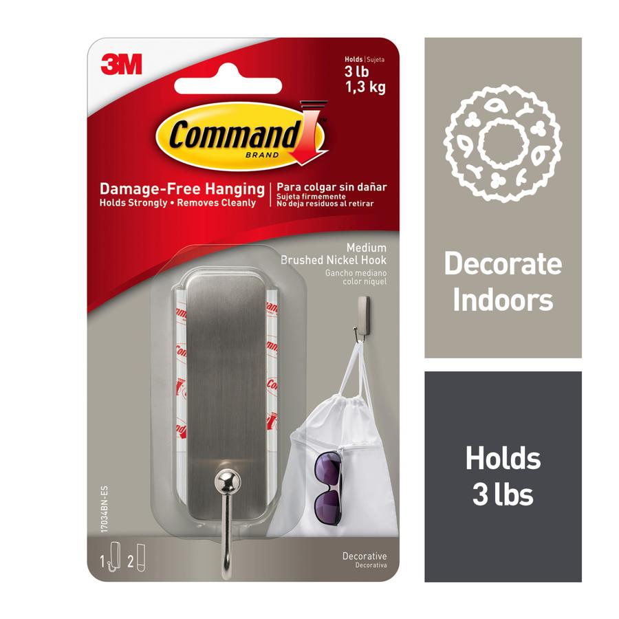 Command Brushed Nickel Adhesive Hook in the Utility Hooks & Racks ...