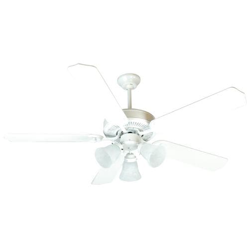 Craftmade Pro Builder 52-in White Indoor Ceiling Fan with Light Kit (5 ...
