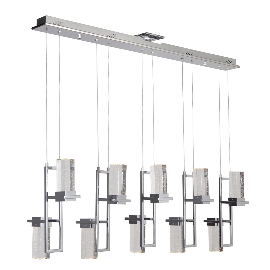 Craftmade Chrome Modern/Contemporary Seeded Glass Square LED Pendant ...