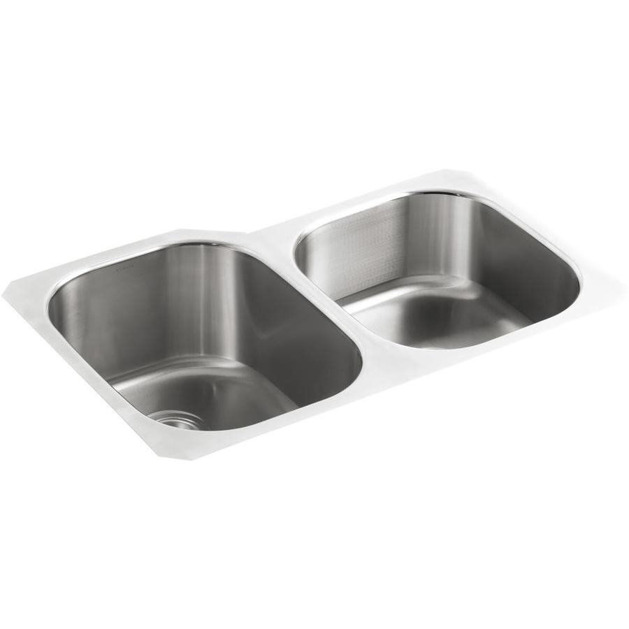 KOHLER Undertone Undermount 31-in x 20.12-in Stainless Steel Double ...