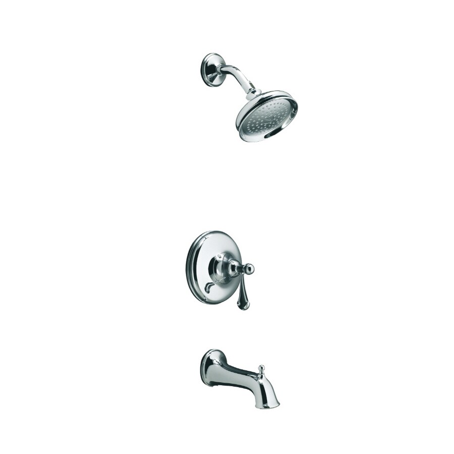 KOHLER Bellhaven Polished Chrome Single-Handle Tub and Shower Faucet ...