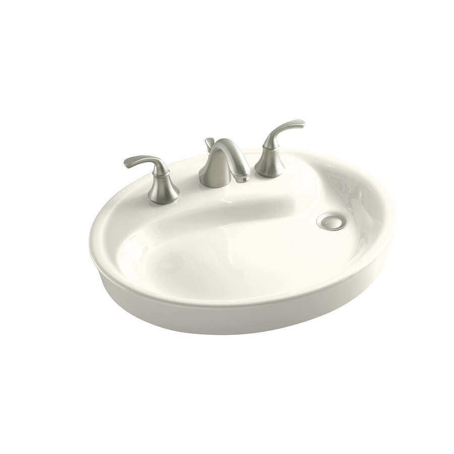 KOHLER Wading Pool Vitreous china Drop-in Oval Biscuit Bathroom Sink ...