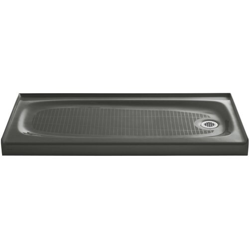 KOHLER Salient Thunder Grey Cast Iron Shower Base 30-in W x 60-in L ...