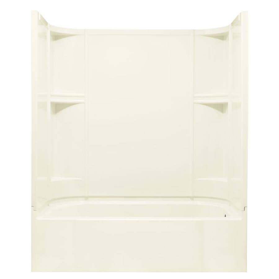 Sterling Accord Biscuit Vikrell Wall and Floor 4-Piece Alcove Shower ...