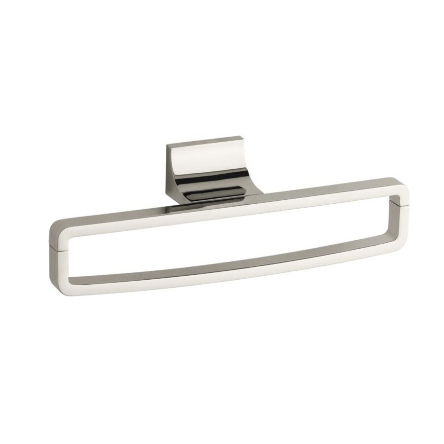 KOHLER Loure Vibrant Polished Nickel Wall Mount Towel Ring in the Towel ...