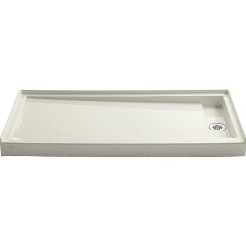 KOHLER Groove Biscuit Acrylic Shower Base 32-in W x 60-in L with Right ...