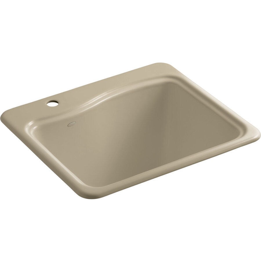 KOHLER Mexican Sand Self-Rimming Cast Iron Laundry Sink at Lowes.com