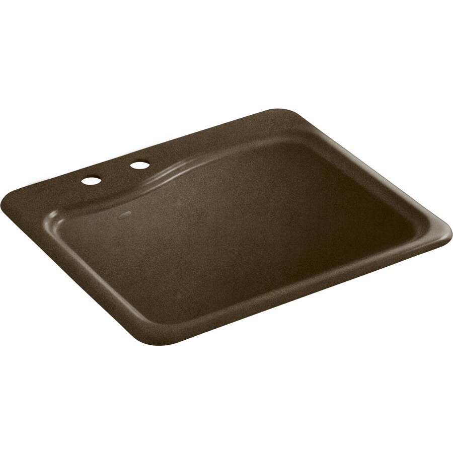 KOHLER River Falls Self-Rimming Sink with Two-Hole Faucet Drilling ...