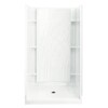 Sterling Accord White Vikrell Wall and Floor 4-Piece Alcove Shower Kit ...