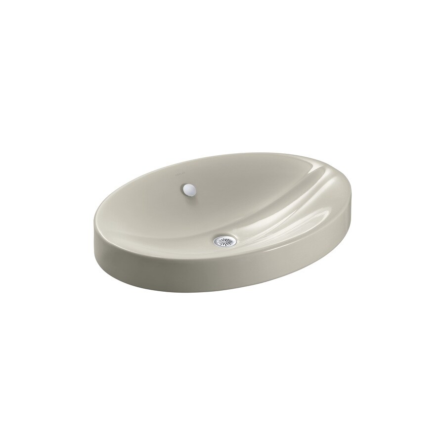 KOHLER Strela Fire clay Above counter Oval Sandbar Bathroom Sink ( 25. ...