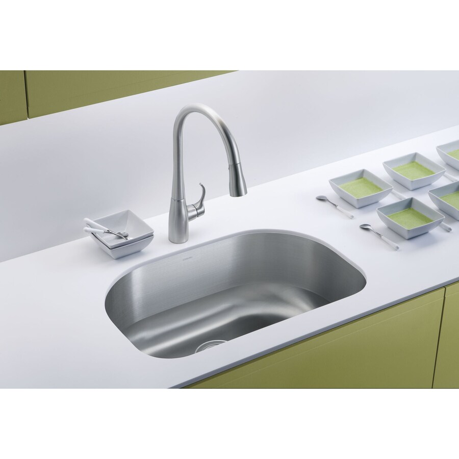 Sterling Cinch Undermount 26.4375-in x 16.8125-in Luster Single Bowl ...