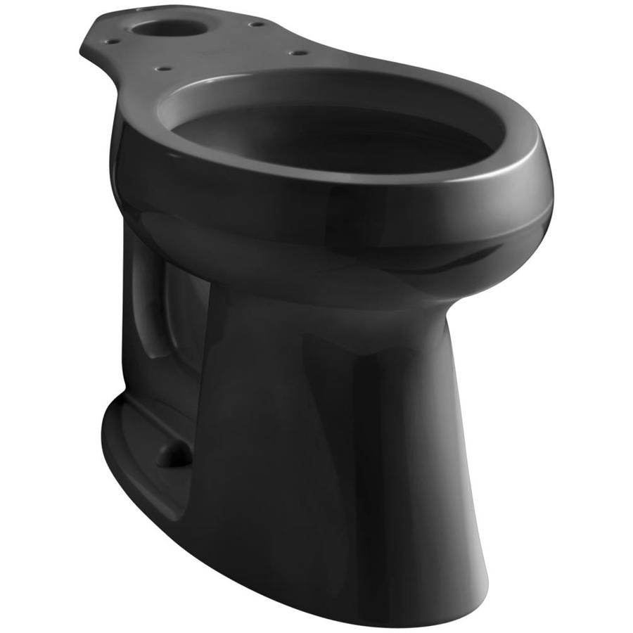 KOHLER Highline Black Black Elongated Chair Height Toilet Bowl in the ...