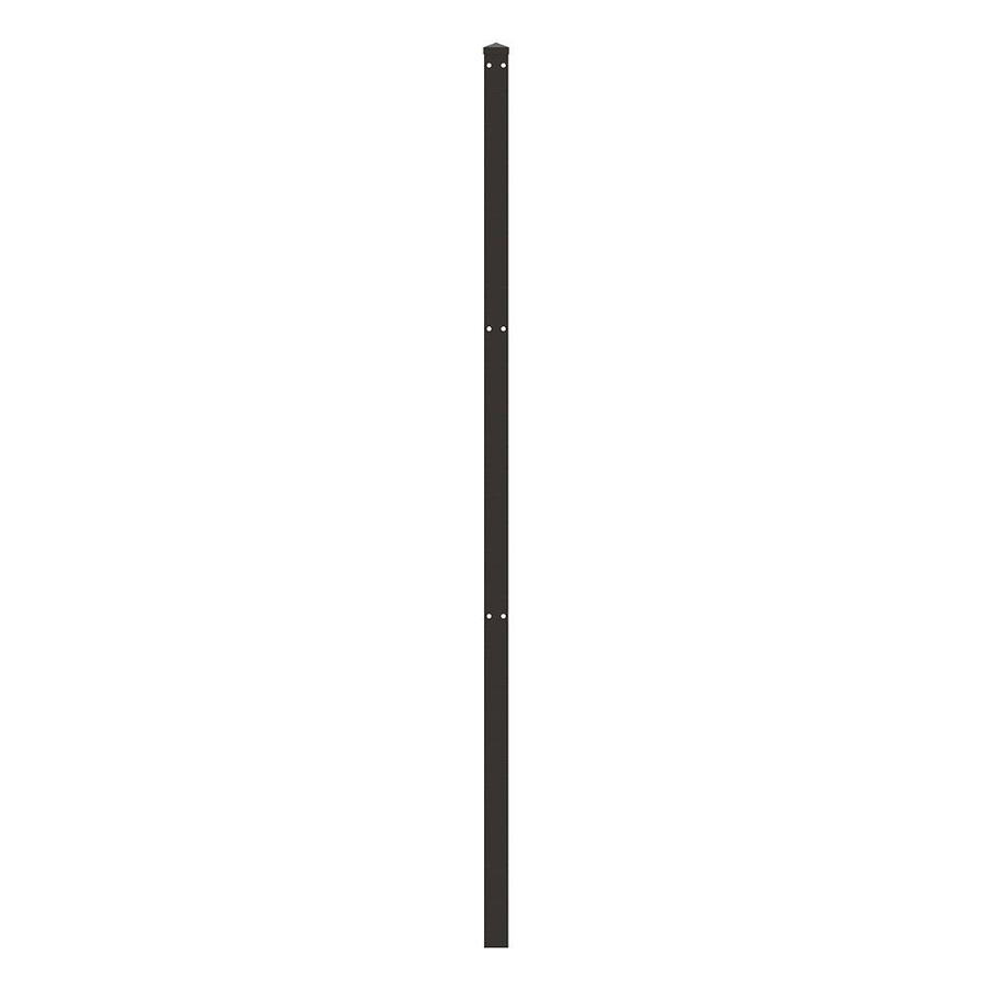 Ironcraft Euro 2-in x 2-in W x 8-ft H Black Steel Universal Fence Post ...
