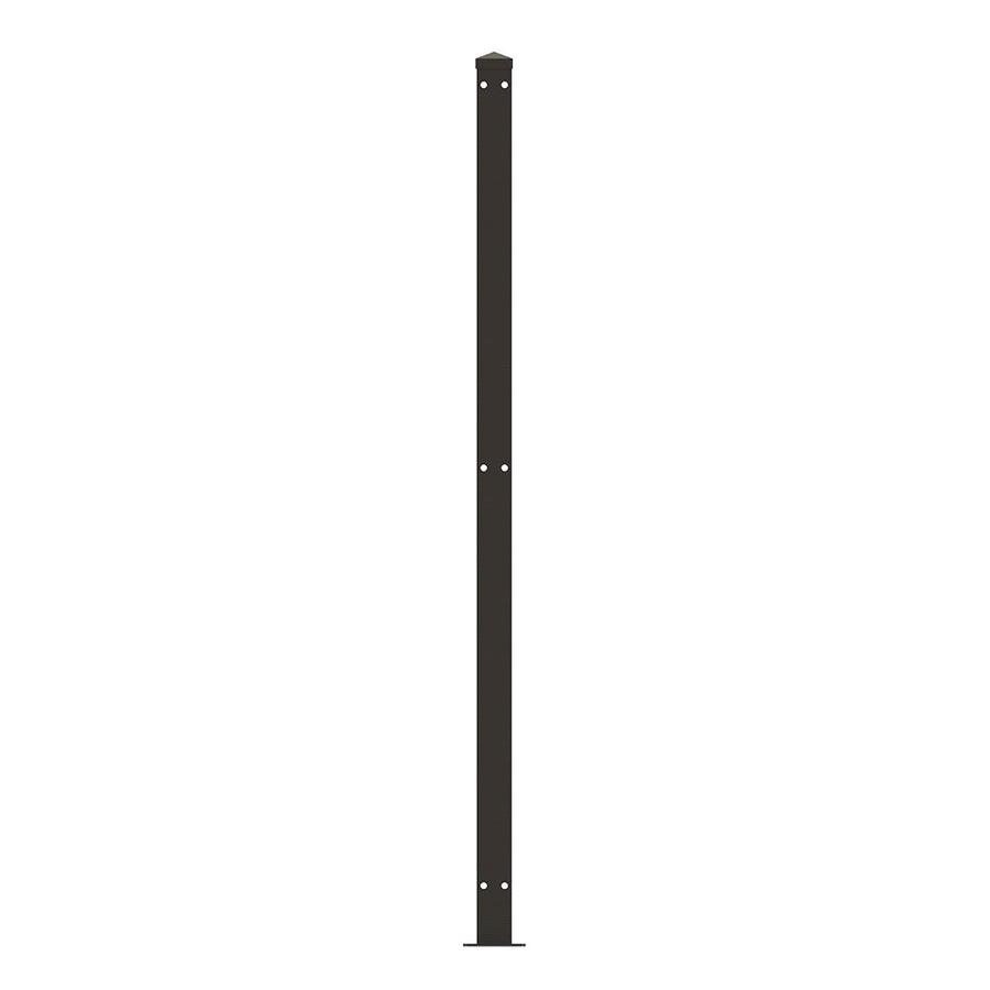 Ironcraft Euro 2-in x 2-in W x 6-ft H Black Steel Universal Fence Post ...