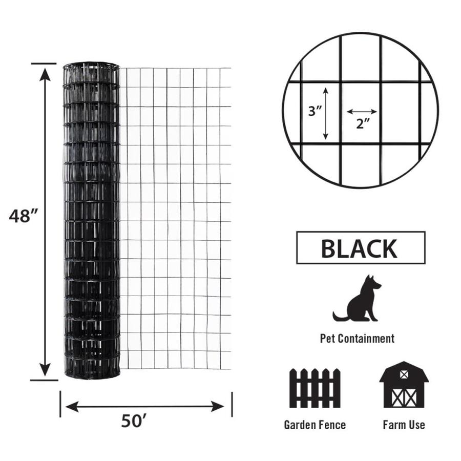 Blue Hawk Rolled wire 50-ft x 4-ft PVC Steel Welded Wire Garden Welded ...