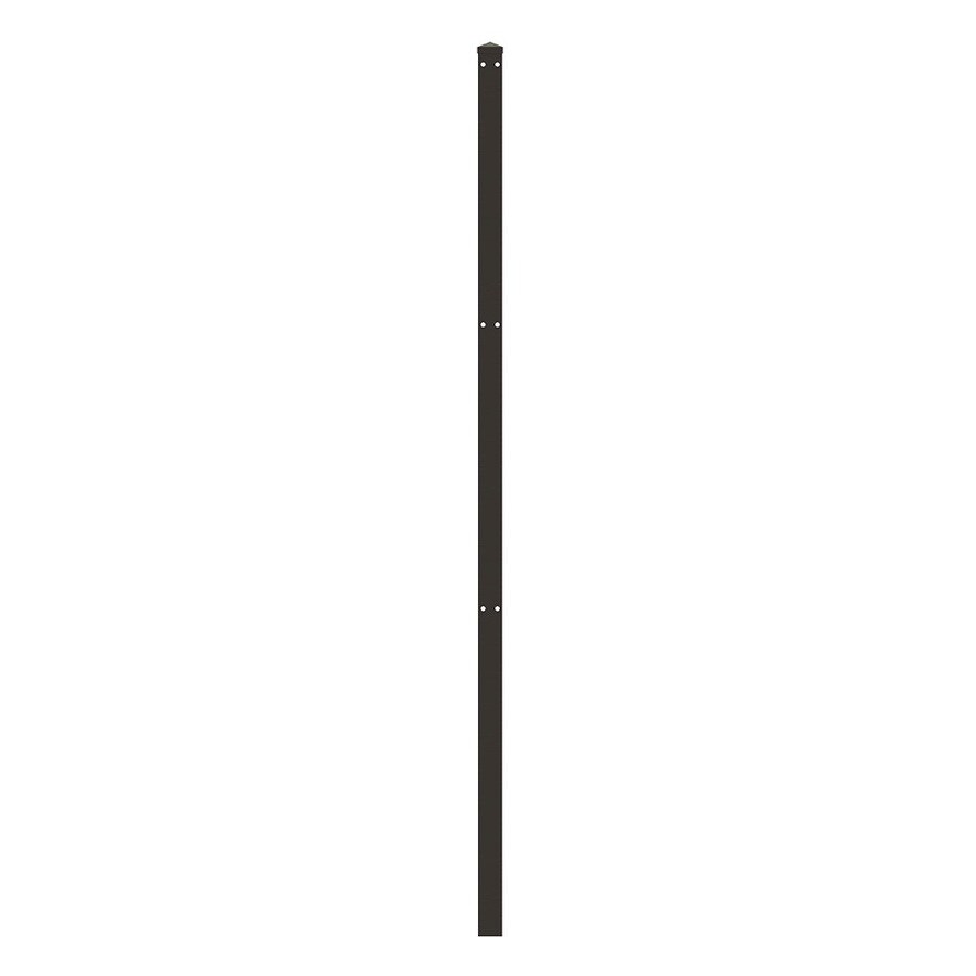 Ironcraft Euro 2-in x 2-in W x 6-ft H Black Steel Universal Fence Post ...