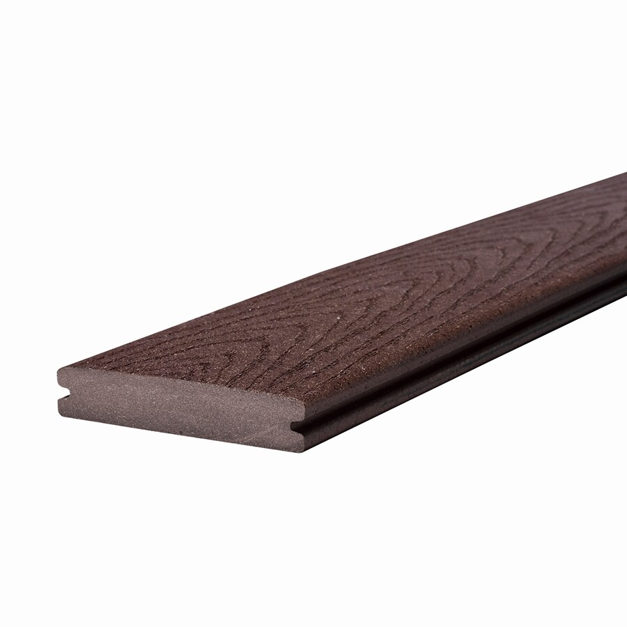 Trex 1 x 5-1/2 x 16 Grooved Accents Woodland Brown Composite Decking ...