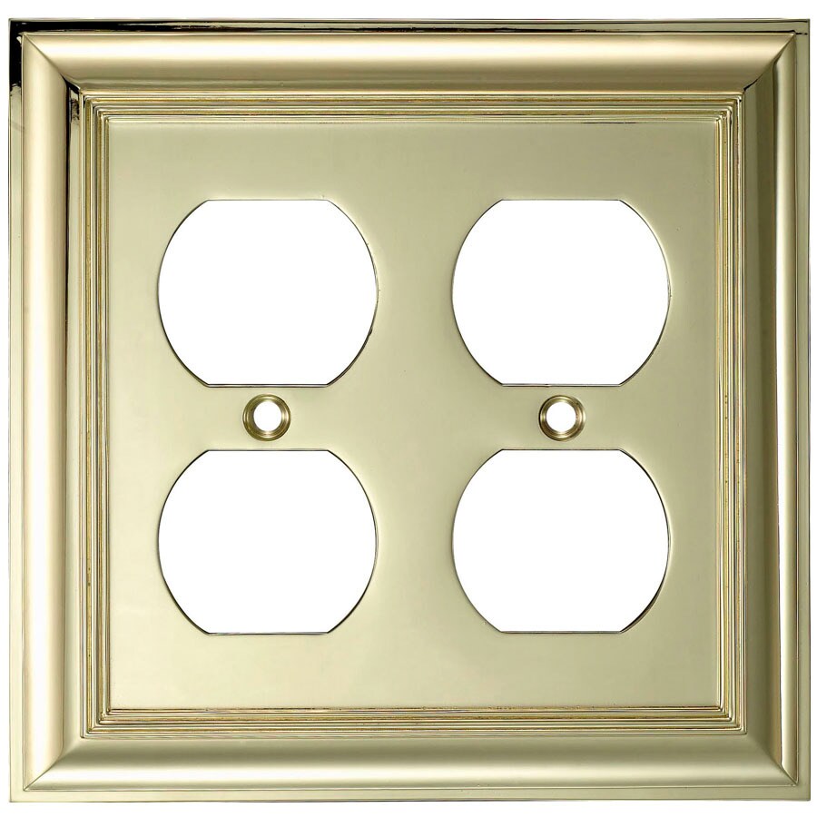 Allen + roth 2-Gang Polished Brass Round Wall Plate at Lowes.com