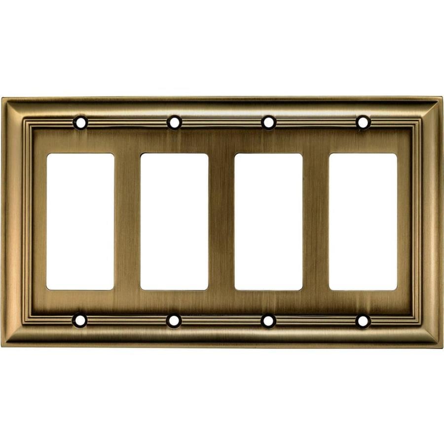 Allen + roth Cosgrove 4-Gang Antique Brass Quad Wall Plate at Lowes.com
