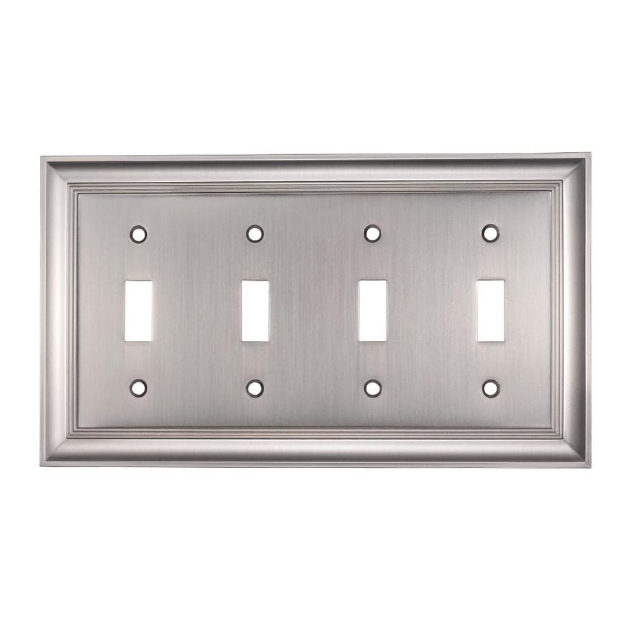 allen + roth Cosgrove 4-Gang Satin Nickel Quad Toggle Wall Plate in the ...