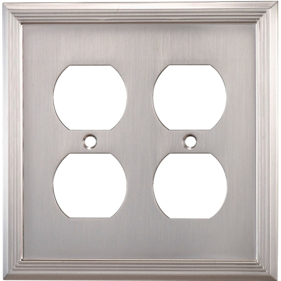 allen + roth Market 2-Gang Satin Nickel Double Round Wall Plate in the ...