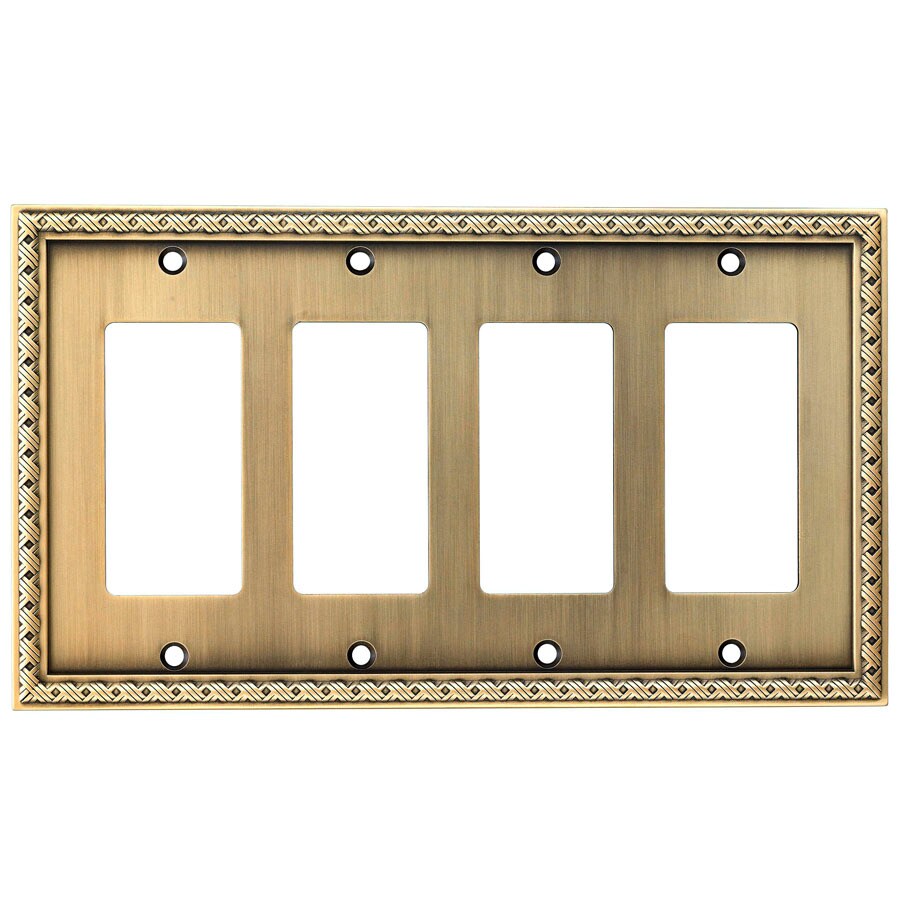 allen + roth 4-Gang Aged Brass Decorator Wall Plate in the Wall Plates ...