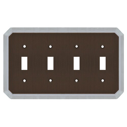 allen + roth 4-Gang Dark Oil-Rubbed Bronze and Satin Nickel Toggle Wall ...