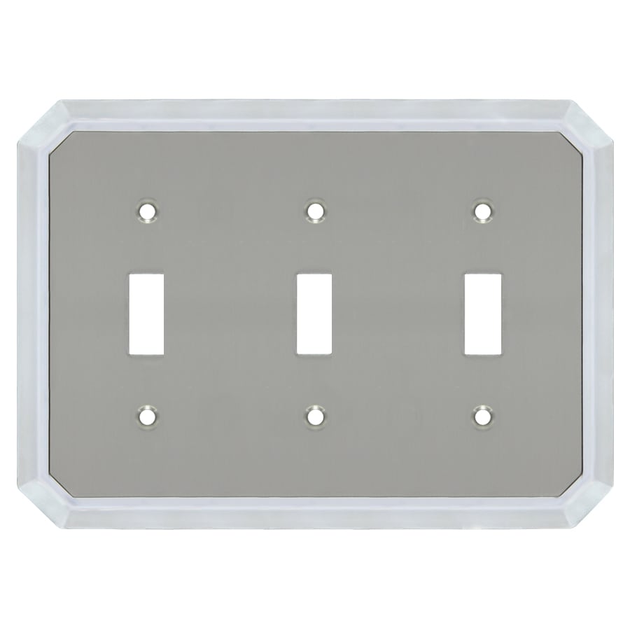 Allen + roth 3-Gang Satin Nickel and Polished Chrome Toggle Wall Plate ...
