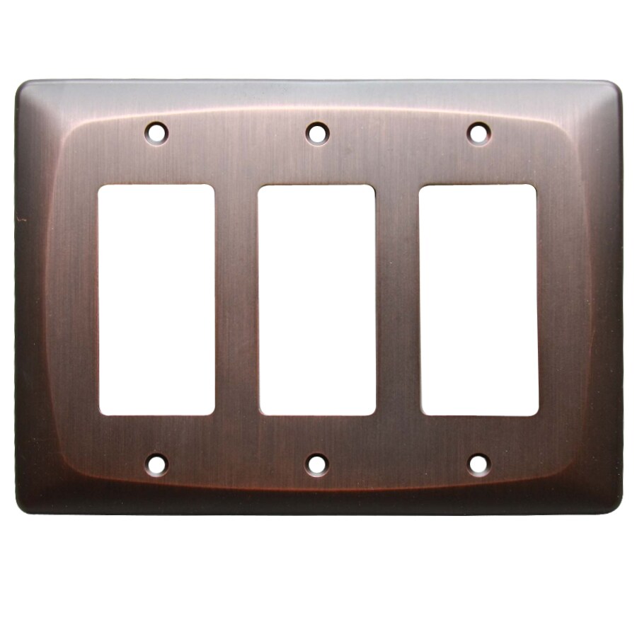 allen + roth Baker 3-Gang Dark Oil-Rubbed Bronze Triple Decorator Wall ...