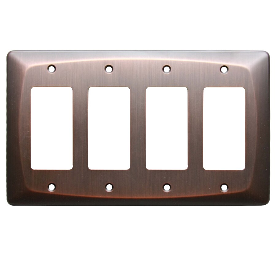 Allen + roth Baker 4-Gang Dark Oil-Rubbed Bronze Quad Wall Plate at ...