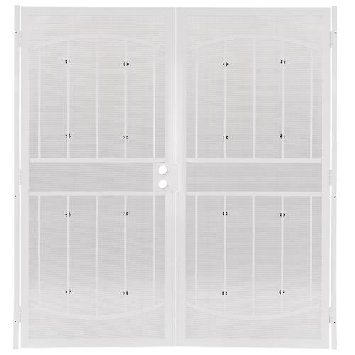 Gatehouse Gibraltar White Steel Double Door Security Door (Common: 64 ...