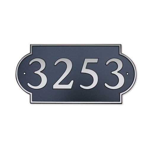Dekorra 6-in H x 12-in W Nickel on Black Plastic Address Plaque at ...