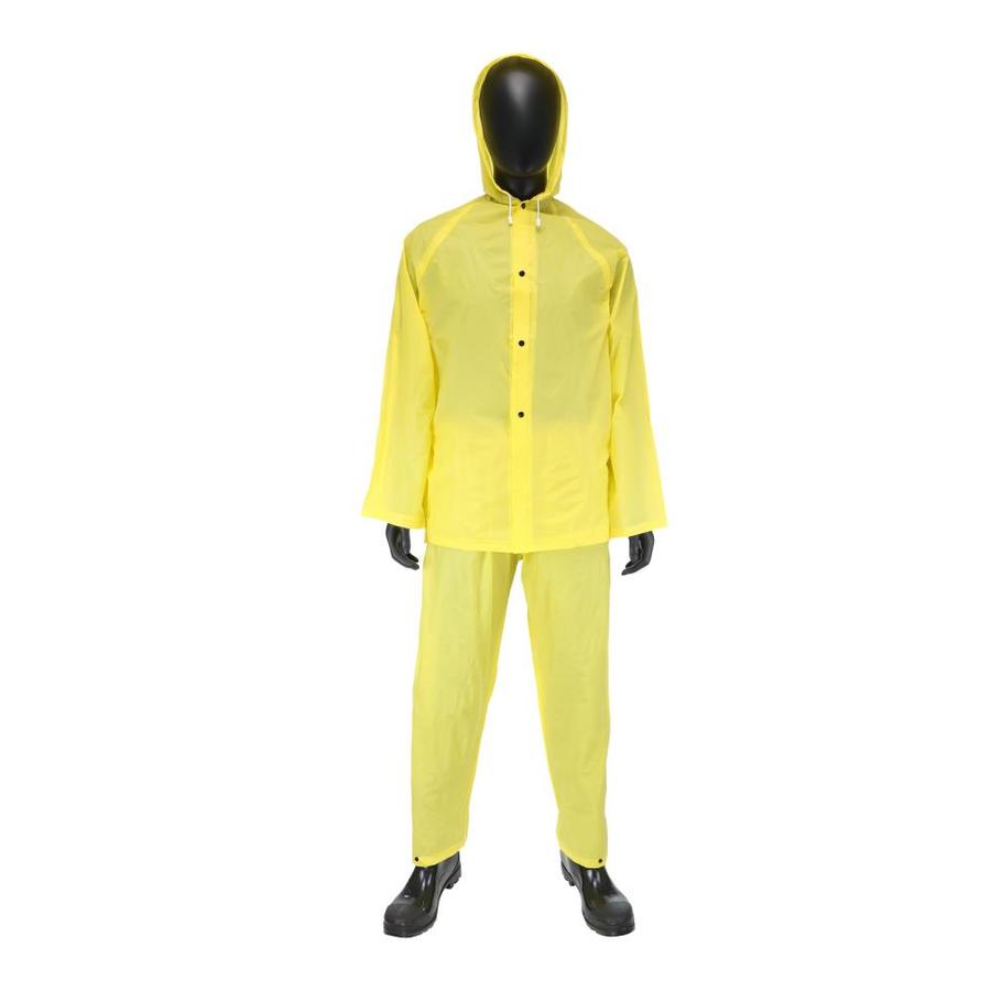 Safety Works 2-Piece X-large Yellow Rain Suit in the Rain Gear ...
