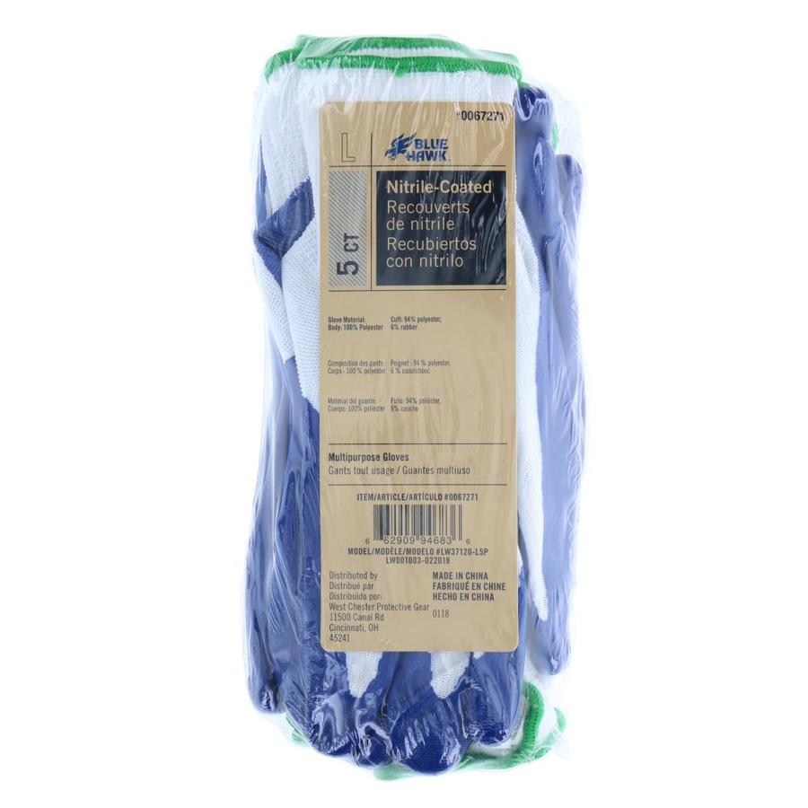 Blue Hawk 5-Pack Large MenS Rubber Work Gloves in the Work Gloves ...