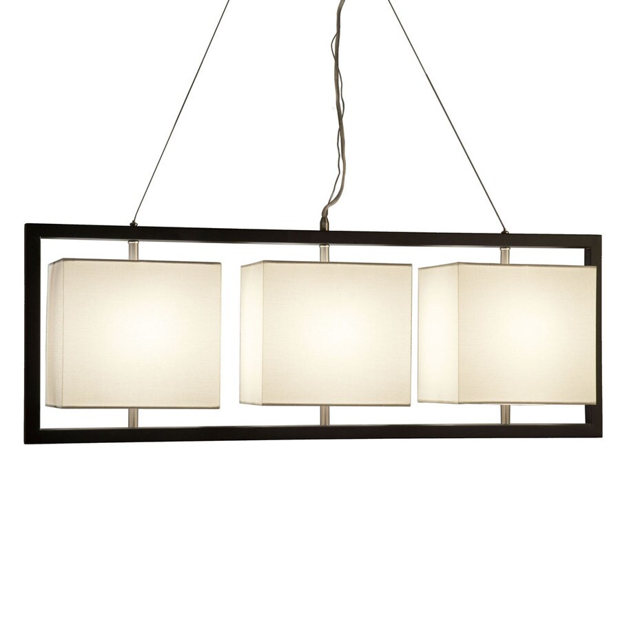 Nova Lighting Cuadro 34-in W Powder-Coat Black Wood and Brushed Nickel ...